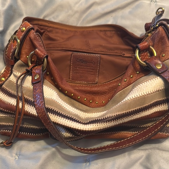 Fossil | Bags | Fossil Cognac Leather Shoulder Bag With Western Tooling ...
